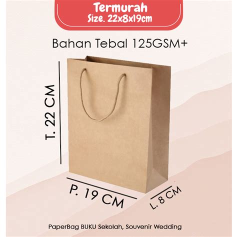 Jual Paper Bag Kado Ukuran Jumbo 29x9x20 Cm Paperbag Polos Bisa Buat