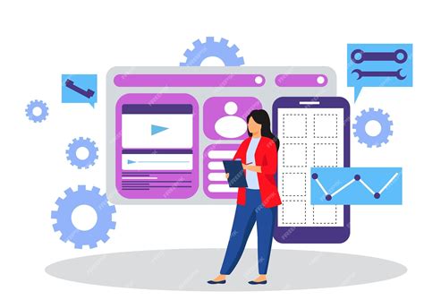 Premium Vector Flat Illustration Of Web Programmer Or Developer