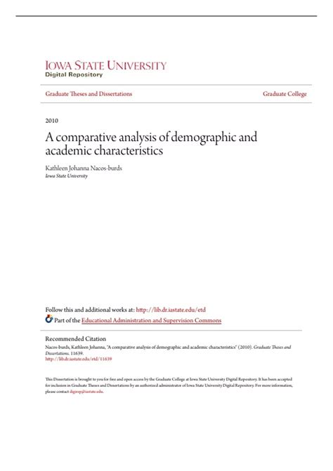 A Comparative Analysis Of Demographic And Academic Characteristics A