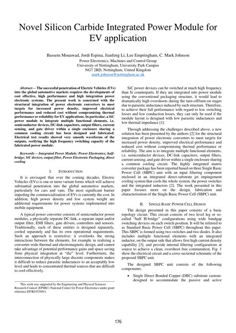 Pdf Novel Silicon Carbide Integrated Power Module For Ev Application