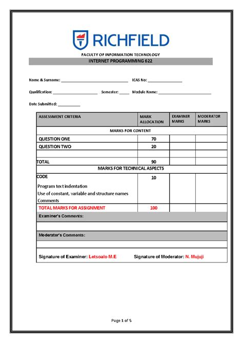 Internet Programming 622 Assignment Faculty Of Information Technology
