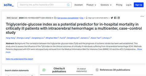 Triglyceride Glucose Index As A Potential Predictor For In Hospital
