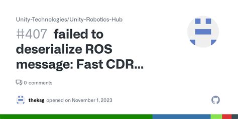 Failed To Deserialize Ros Message Fast Cdr Exception Deserializing