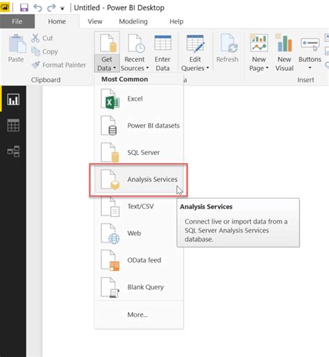 connect power bi to sql server analysis services databas