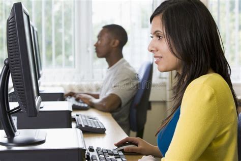 College Babes In A Computer Lab Stock Image Image Of Class Adult 5949353