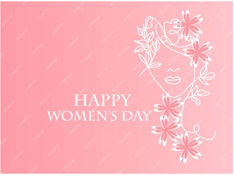 Vector Hermoso Rostro Femenino Tarjeta De Día De La Mujer Vector Premium