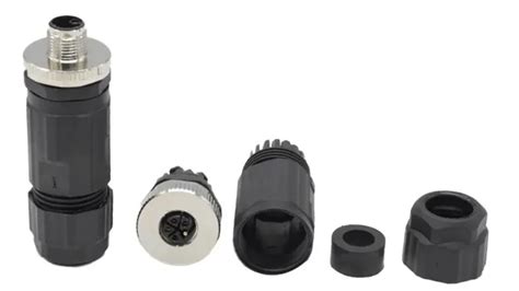 Field Assembly Screwconnector 5 Pin L Coded Male Female Waterproof Circular Plastic Electrical