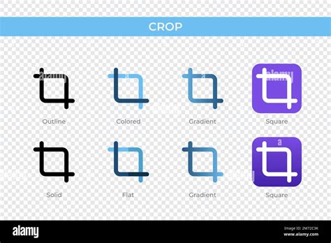 Crop Icon In Different Style Crop Vector Icons Designed In Outline