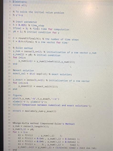 All Of This Has To Be Solved In Matlab Editing The Chegg