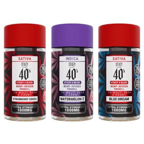 Cannabis Stiiizy 40s X Blend Pre Rolls 5 Pack Blue Dream Sativa