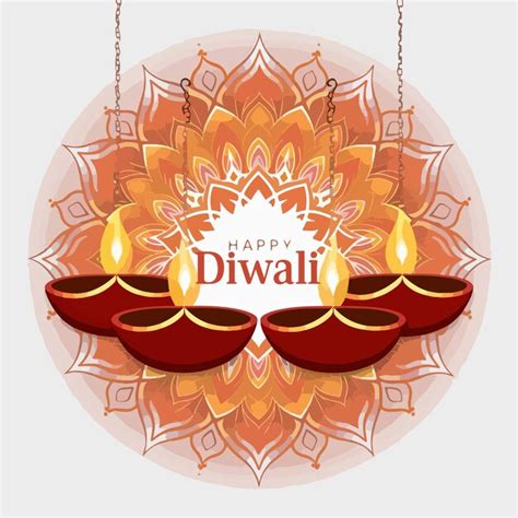 빛의 Diya 축제 터 일러스트레이션과 함께 디발리 축제 배경 프리미엄 Ai 생성 벡터