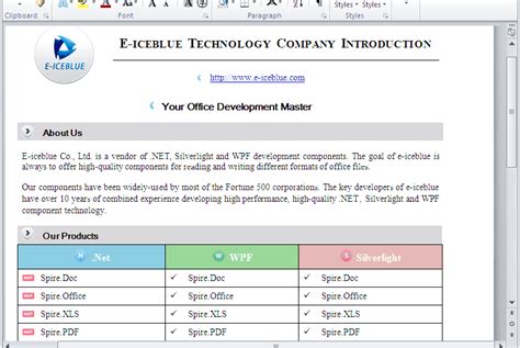 Word控件Spire Doc Table教程 如何在C 中用表格替换word文档中的文本 软市