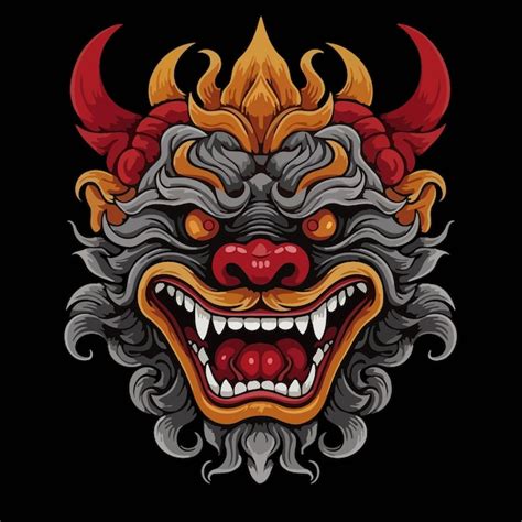 Premium Vector Barong Vector Illustration Indonesian Barong Simple Design