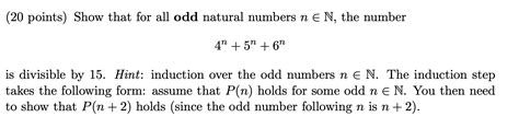 Solved Points Show That For All Odd Natural Numbers N E Chegg