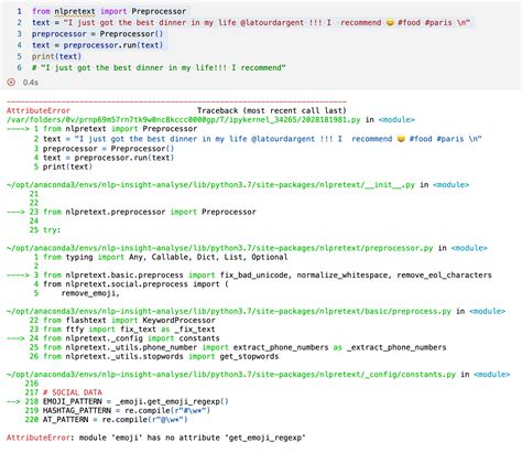 attributeerror module emoji has no attribute get emoje regexp is