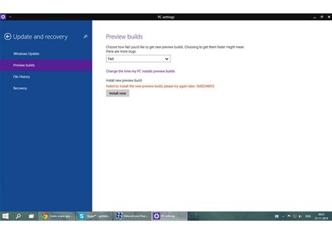 Failed To Install The New Preview Build Please Try Again Later Microsoft Community