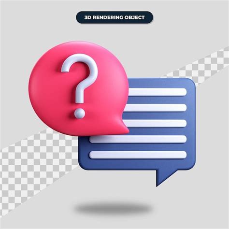 premium psd 3d rendering faq icon question mark with bubble chat social media design