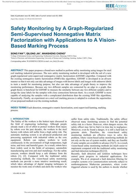 Pdf Safety Monitoring By A Graph Regularized Semi Supervised Nonnegative Matrix Factorization