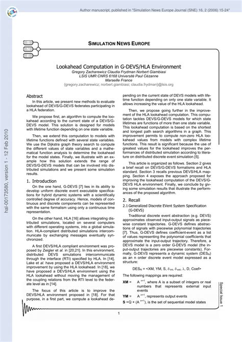 Pdf Lookahead Computation In G Devshla Environment