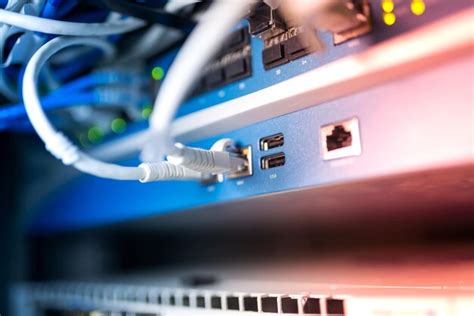 Premium Photo Core Switch Technology In Network Room Place