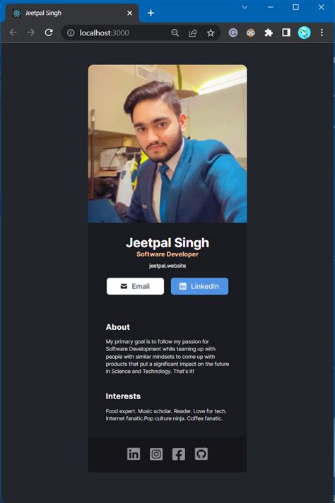 GitHub Jeetpal Digital Business Card A Business Card Made With