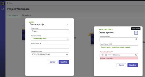 New Project Workspace Cant Create A New Proje Servicenow Community