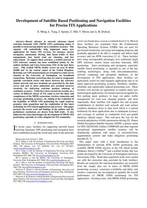 Pdf Development Of Satellite Based Positioning And Navigation