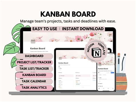 Task Tracker Kanban Board Notion Template To Do List Notion Dashboard