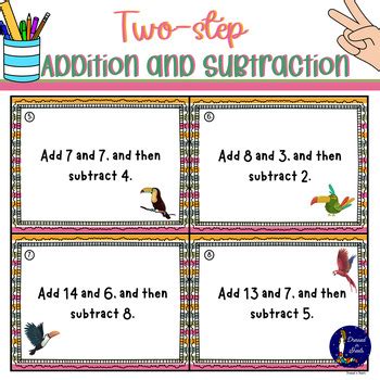 Two Step Addition And Subtraction Problems By Soumara Siddiqui TPT