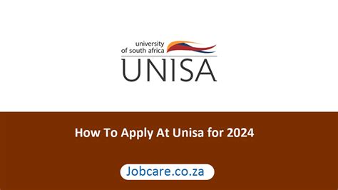 How To Apply At Unisa For 2024 Jobcare