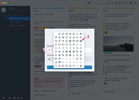 Changing The Workspace Icon Stacks