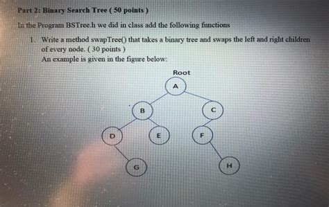 Solved Part 2 Binary Search Tree 50 Points In The