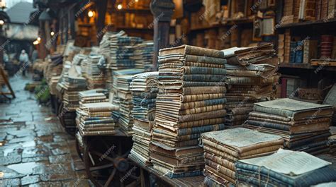 A Stack Of Ancient Scrolls Is Piled High Wallpaper Premium Ai