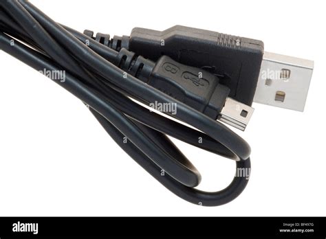 USB Plugin Cable Macro On White Background Stock Photo Alamy