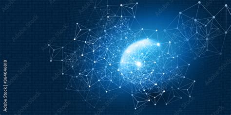 Abstract Blue Minimal Style Cloud Computing Networks Structure Telecommunications Concept