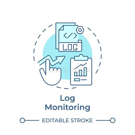 Log Monitoring Soft Blue Concept Icon Stock Vector Illustration Of