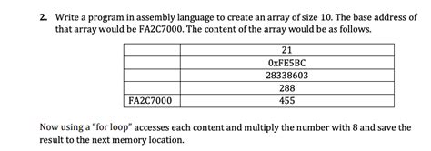 Solved 2 Write A Program In Assembly Language To Create An