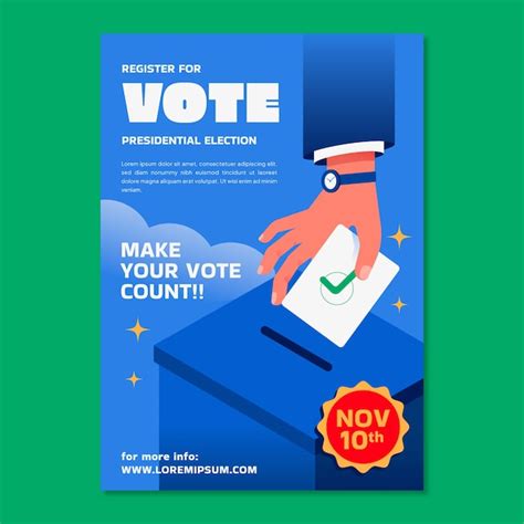 Premium Vector Gradient Vote Poster Template Design