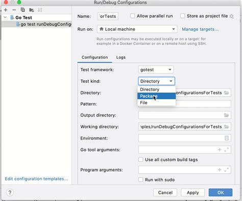 Run Debug Configurations GoLand Documentation