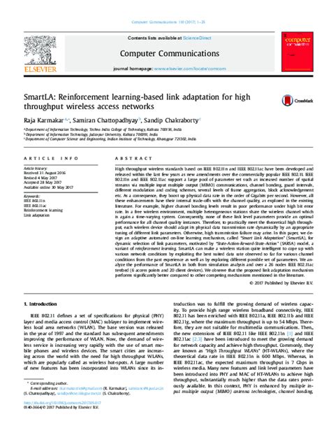 pdf smartla reinforcement learning based link adaptation for high