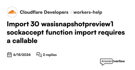 Import 30 Wasisnapshotpreview1 Sockaccept Function Import