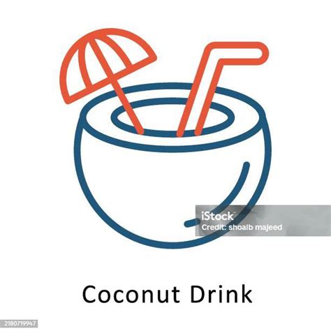 코코넛 음료 벡터 개요 두 가지 색상 디자인 그림입니다 흰색 배경에 겨울 여행 기호 Eps 10 파일 0명에 대한 스톡 벡터 아트 및 기타 이미지 Istock