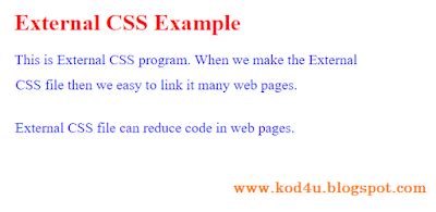 CSS External CSS Example