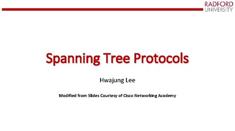 Spanning Tree Protocols Hwajung Lee Modified From Slides