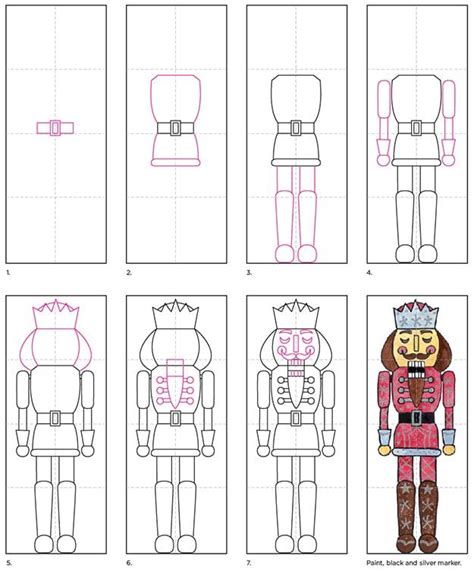 Easy How To Draw A Nutcracker Tutorial And Nutcracker Coloring Page