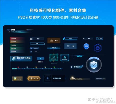 数据大屏炫酷ui组件库:b端科技风格psd资源集 知乎 数据大屏炫酷ui组件库:b端科技风格psd资源集 知乎