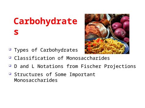PPTX Types Of Carbohydrates Classification Of Monosaccharides D And L