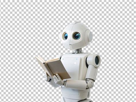 Premium Psd Robot Is Reading Book