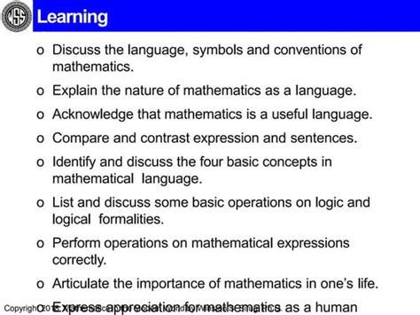 Mathematical Language And Symbols Ppt