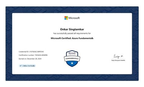 Onkar Singtamkar On Linkedin Microsoft Azure Az900 Cloud Fundamentals Azurecertified